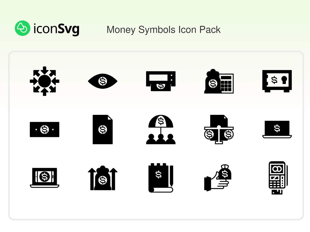 Money Symbols Icon Pack, 141 - Free SVG Icons and PNG Vectors | icon Svg