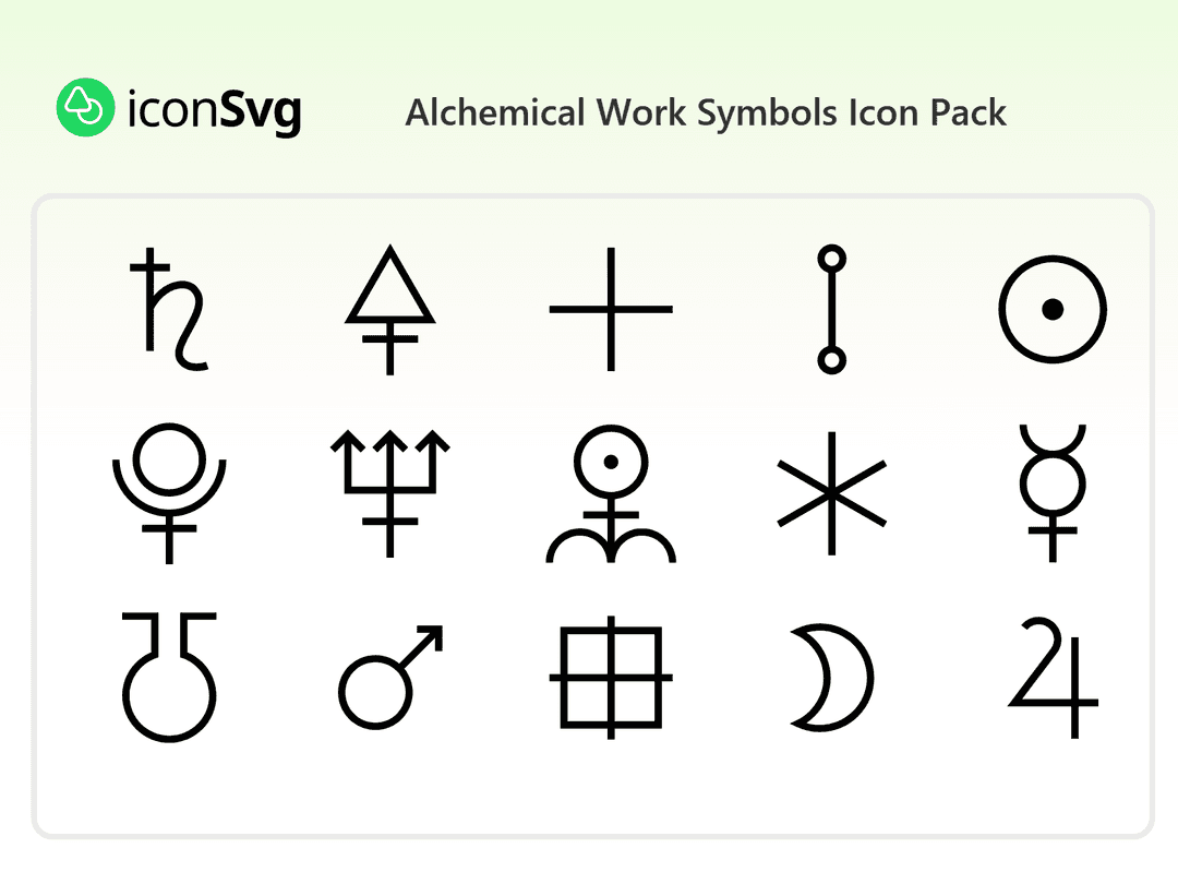 Alchemical Work Symbols Icon Pack, 30 - Free SVG Icons and PNG Vectors ...
