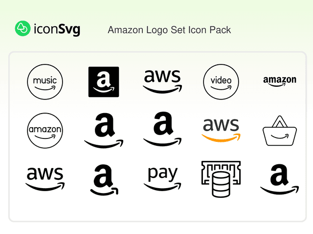 Amazon Logo Set Icon Pack, 31 - Free SVG Icons and PNG Vectors | icon Svg